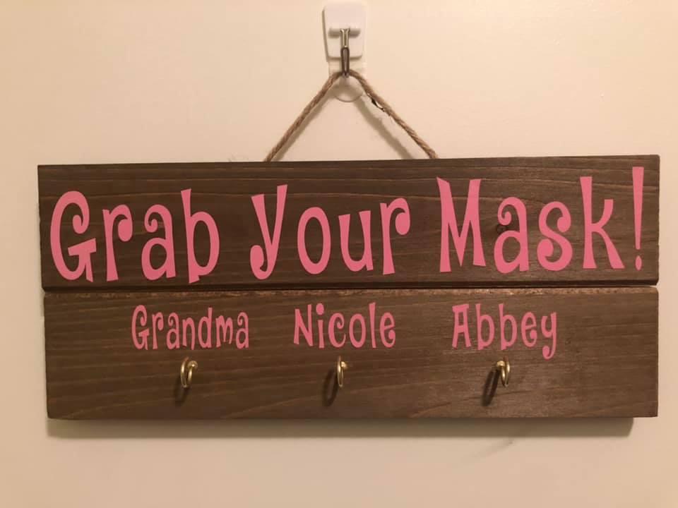 Grab your mask wall Hook sign – The Little Ladybug Designs